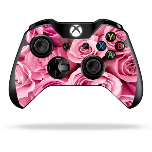 MightySkins Skin Compatible with Microsoft Xbox One or One S Controller - Pink Roses | Protective, Durable, and Unique Vinyl wrap Cover | Easy to Apply, Remove, and Change Styles | Made in The USA