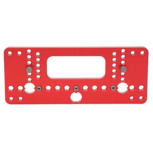 MISNODE Woodworking Hole Positioner Aluminum Alloy Handle Hole Jig Locator Hole Opener Drill Guide Hole Punch Locator Kit Guide Carpentry Tools(Red)