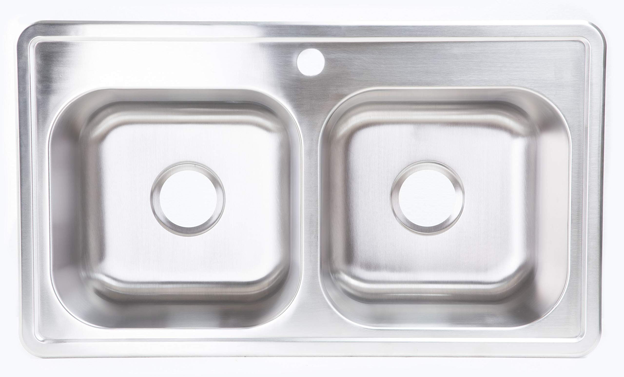 ZUHNE 33x19 Kitchen Sink Drop In for Mobile Homes, Stainless Steel Deep Double Bowl
