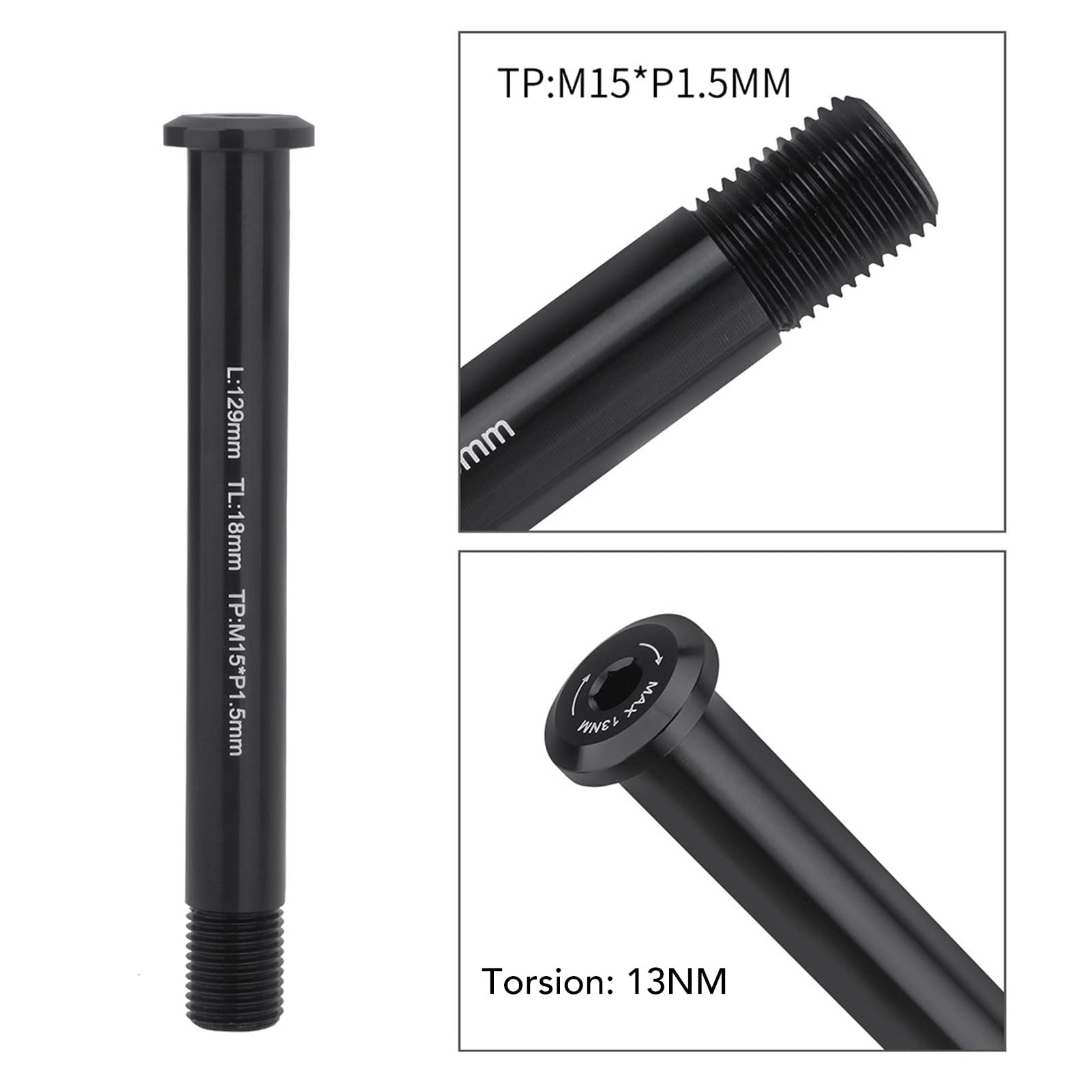 VBESTLIFE Front Hub Thru Axle Adapter, Front Thur Axle Lever Front Fork Barrel Shaft Lock Rod for Mountain Bike 15x100mm Opening
