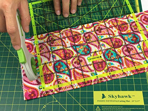 Skyhawk Self Healing Folding Rotary Cutting Mat for Quilting, with 23"x17" Grids & Non-Slip Base, Great for Crafts, Quilting, Sewing, Scrapbooking. Foldable into Convenient Travel Size.