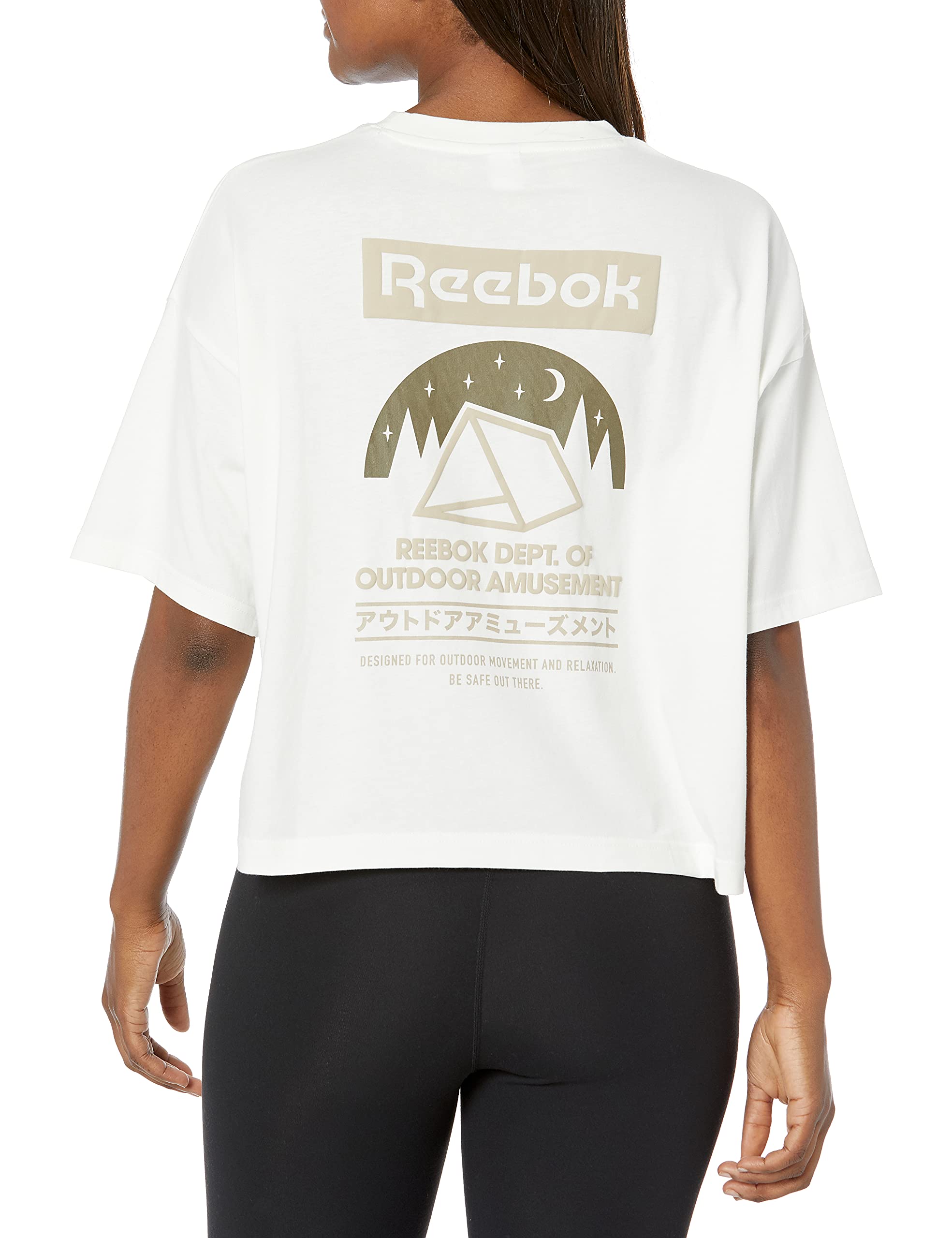 Reebok Women's Standard Classics Graphic Tee, Chalk, Large