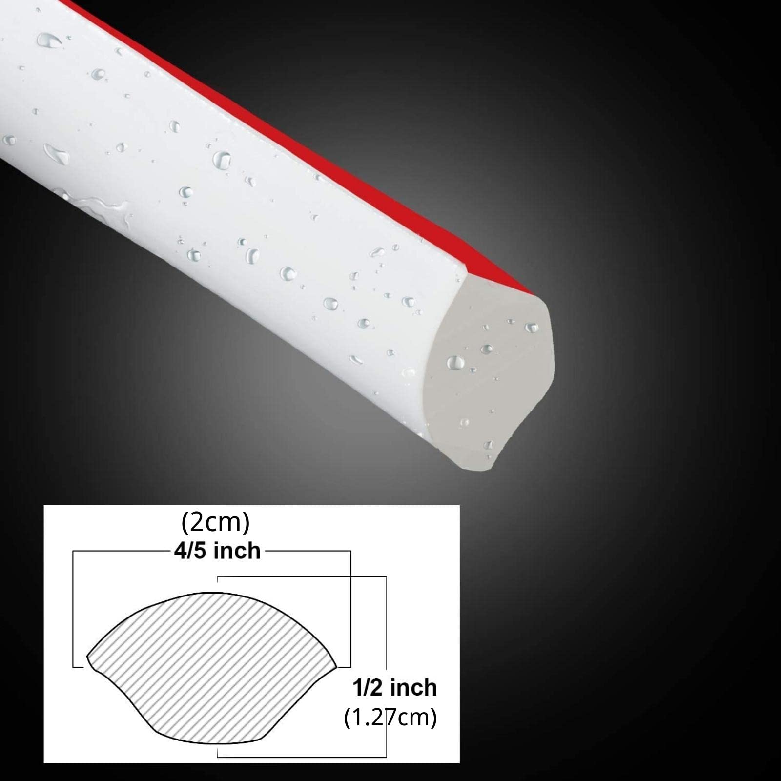 NeatiEase Flexible Quarter Round Molding Self Adhesive, Peel and Stick Waterproof Molding Trim Caulk Strip for Wall Edge Corner, Cabinet Edge, Ceilings Edge, Countertops (White, 16 FT)