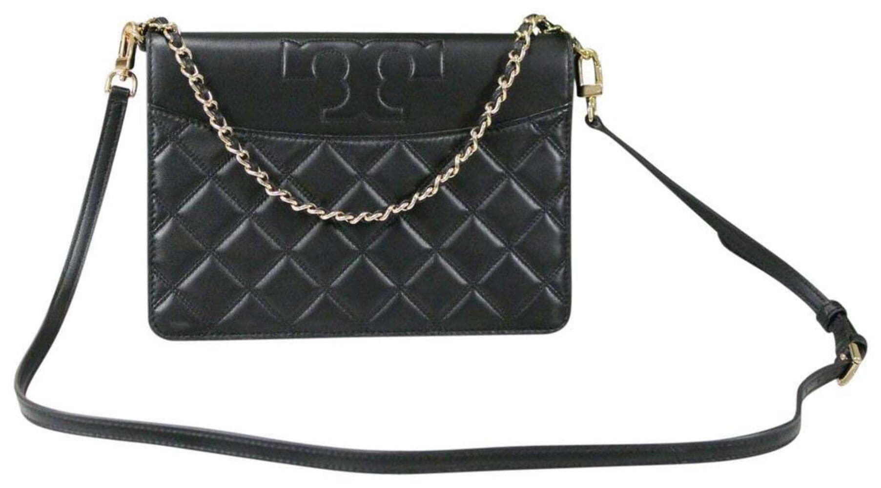 Tory Burch 64501 Black/Gold Hardware Savannah Women's Clutch