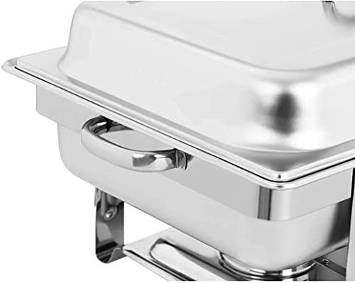 UZOURI Food Warmer, Chafing Dish Stainless Steel Chafing Dish, 9L Food Warmer Buffet Chafing Dishes Set for Catering Buffet Warmer with Folding Frame (Size : 9L) (9L)