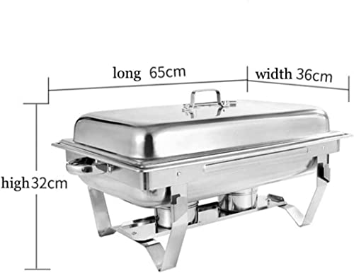 UZOURI Stainless Steel Chafing Dish Sets, 11L Rectangle Chafing Dish Set Food Warmer Buffet with Food Pans Fuel Holders, for Buffet Catering Kitchen Party