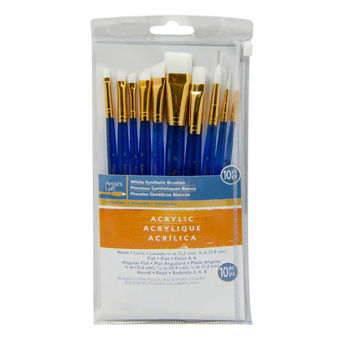 Necessities White Synthetic Acrylic 10 Piece Brush Combo by Artist's Loft