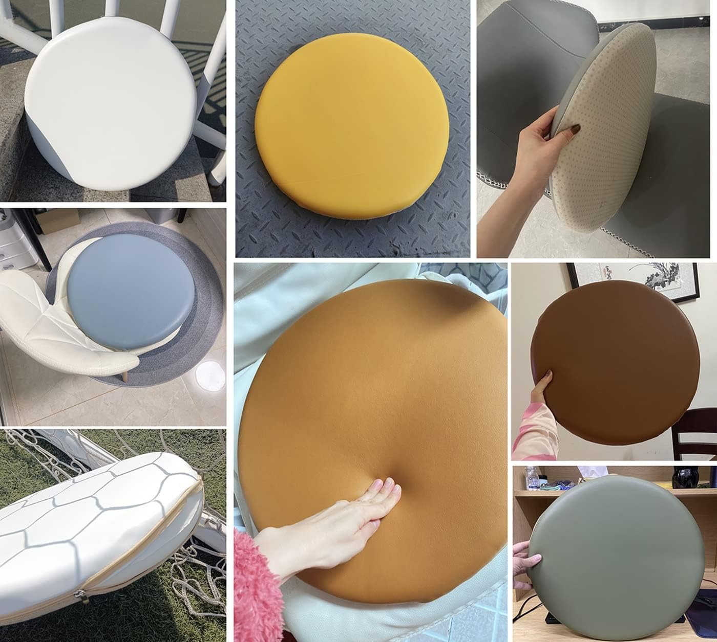 Round Seat Cushion, Soft Memory Foam Round Chair Cushion, Non-Slip Leather Chair Pad, Home Decor Cushion for Bedroom Sofa and Stools Floor Cushion ( Color : Green , Size : 28cm(11inch ) )