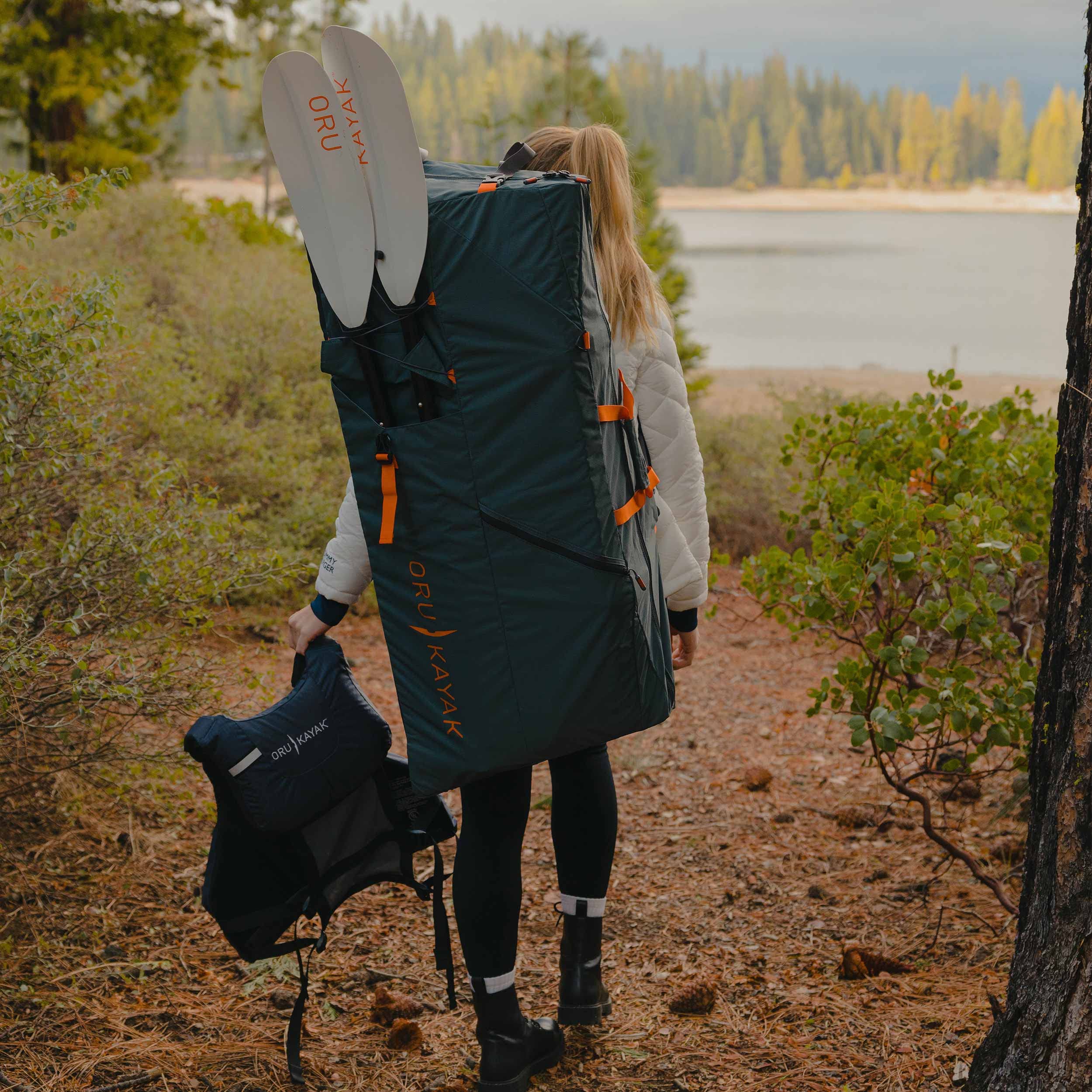 Oru Kayak Oru Pack | Backpack for Inlet/Lake/Lake+ Foldable Kayak, Heavy-duty nylon, With Padded Shoulder Straps and Hip Belt, Heavy-duty Zipper, Paddle Pocket