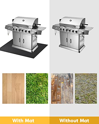 Under Grill Mat, 60×42 inch BBQ Floor mats, Deck Patio Protector Mat, Indoor Fireplace Mats Fire Pit Mats, Fire Resistant, Water Resistant, Oil Proof, Easy to Clean Reusable Outdoor Grill Mat