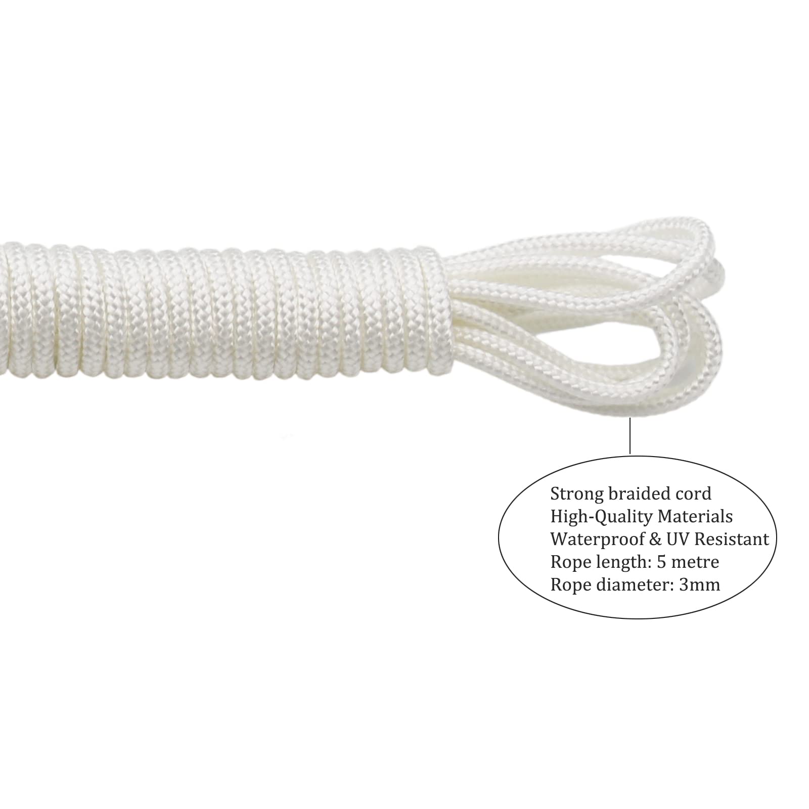 PRO BAT 4.5mm Recoil Starter Rope 10-Meter Pull Cord Rope for Lawn Mower Chainsaw Trimmer Edger Brush Cutter Engine Parts (4.5mm * 10m)