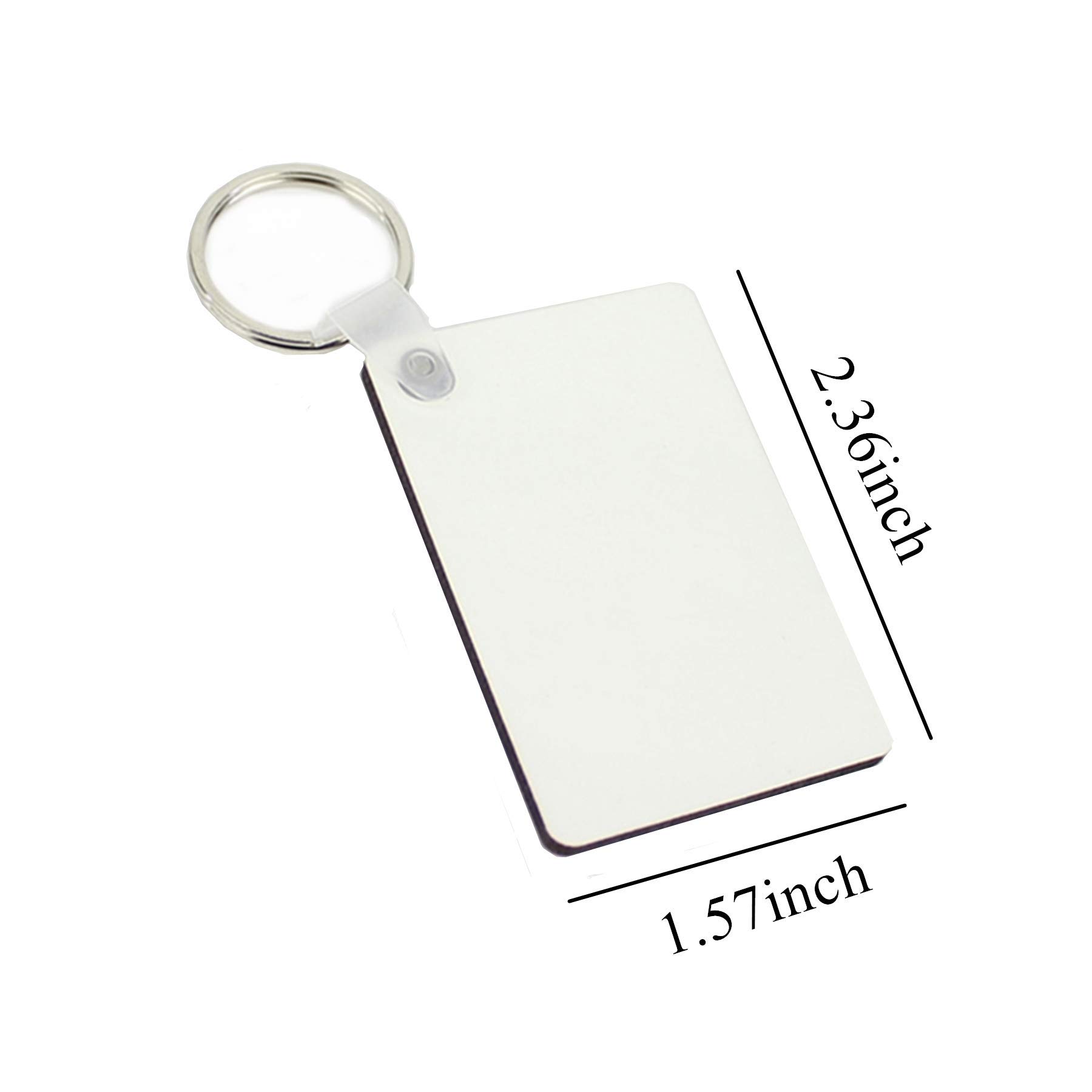 PHAETON 35PCS Rectangle Blank Board Keyring Keychain Printing Keyrings Women Men DIY Sublimation Key Chains Accessories(Double Sided)
