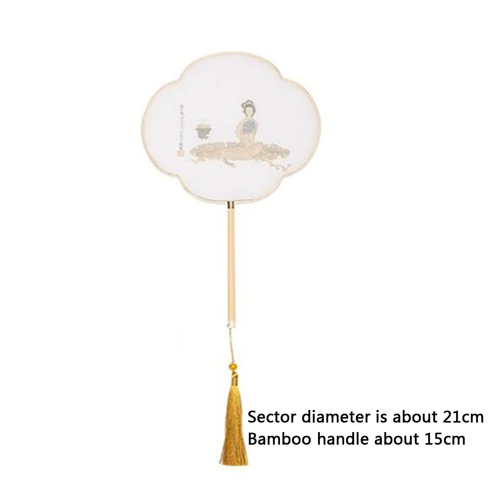 XELDEC Ancient style group fan Chinese style classical silk Hanfu fan dance fan translucent long handle fan