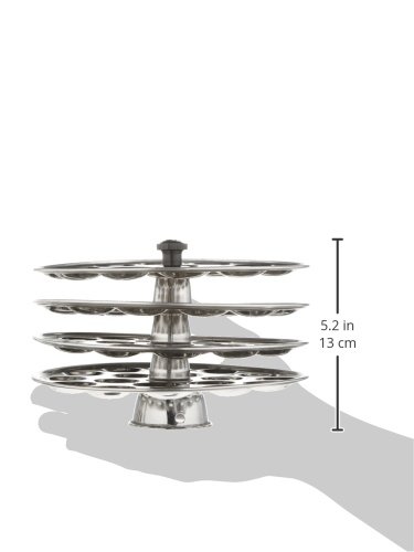Tabakh 4-Rack Stainless Steel Idli Stand, Makes 72 Mini Idlys of 1" Diameter