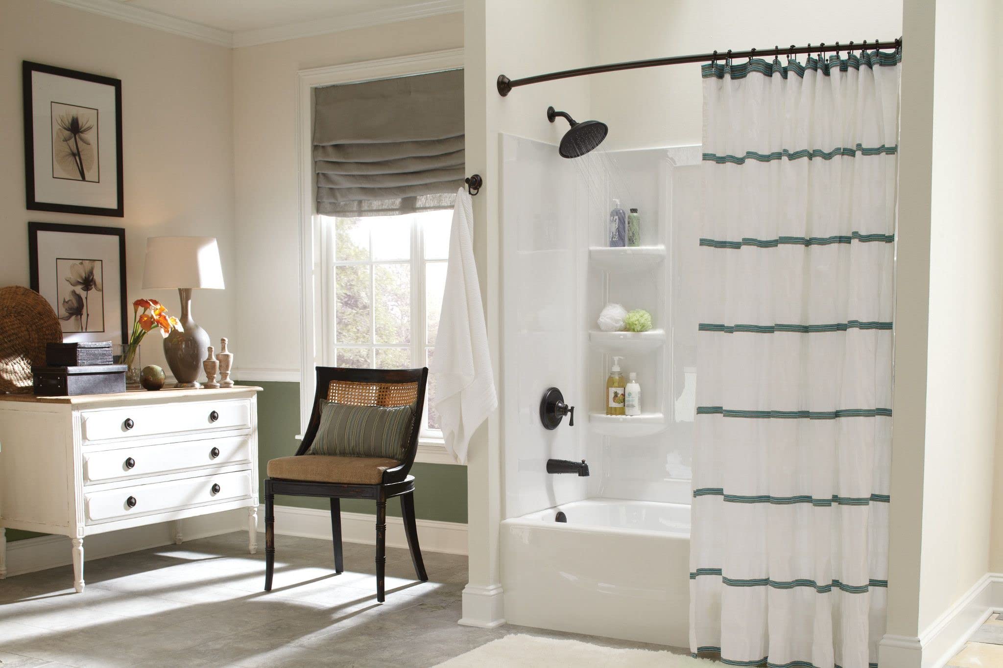 Moen Ashville Mediterranean Bronze PosiTemp Tub and Shower Faucet Set with Valve, 82877BRB