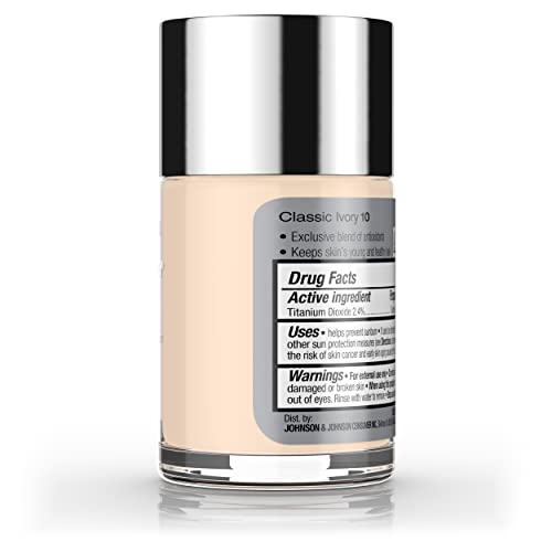 Neutrogena Healthy Skin Liquid Makeup Foundation, Broad Spectrum SPF 20 Sunscreen, Lightweight & Flawless Coverage Foundation with Antioxidant Vitamin E & Feverfew, Classic Ivory, 1 fl. oz