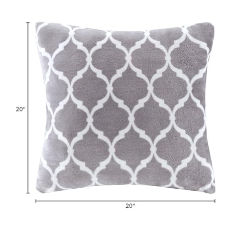 Ogee Modern Throw Pillow, Casual Animal Square Decorative Pillow, 20X20, Grey