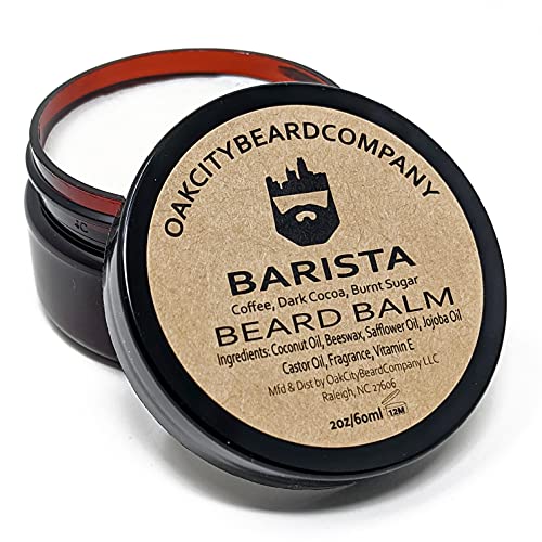 OakCityBeardCo. - Barista - 2 Ounce - Beard Balm - Coffee - Dark Cocoa - Burnt Sugar - Beard Conditioner
