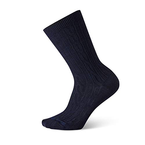 Smartwool SW005005108S Women's Everyday Cable Crew Socks Deep Navy Heather S