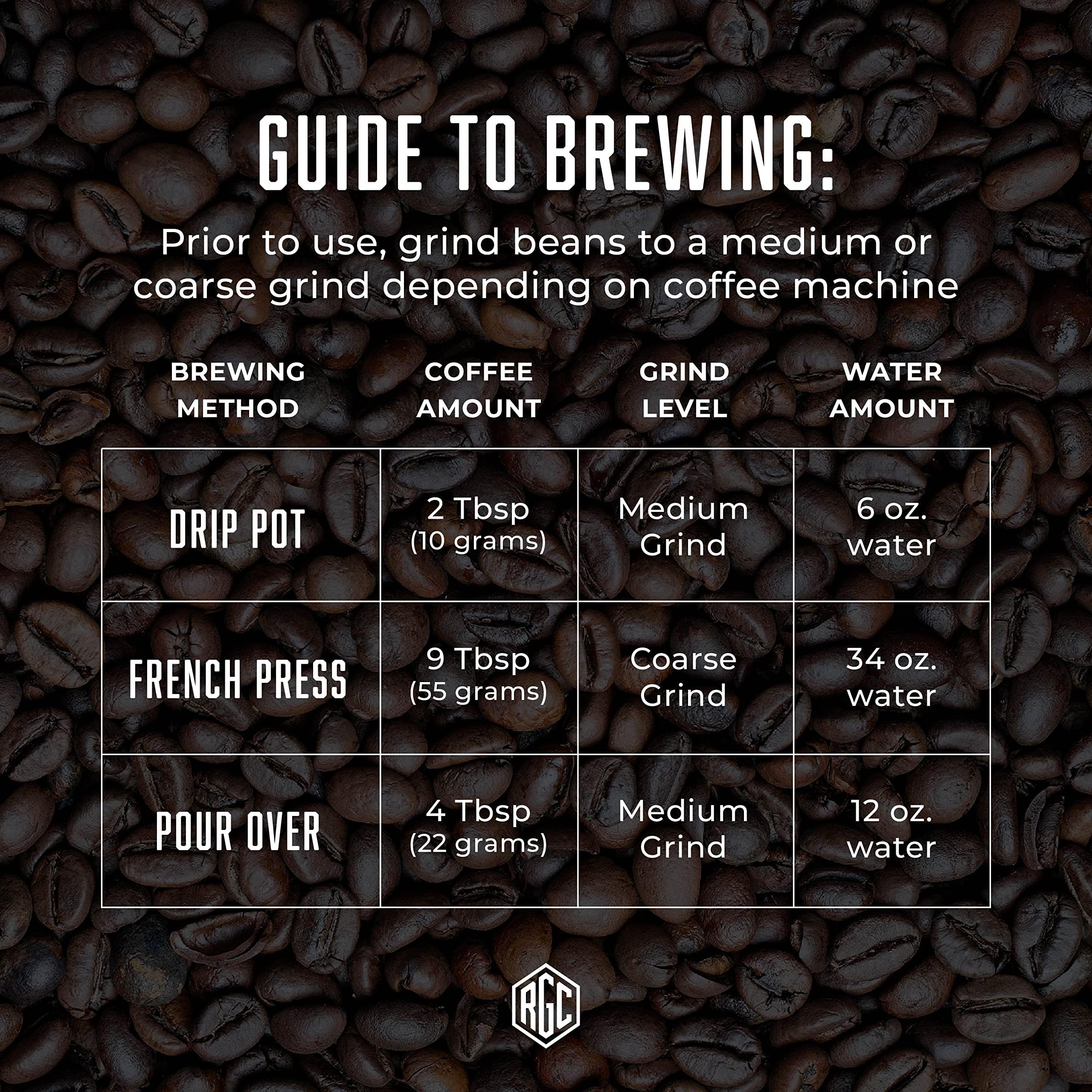 Real Good Coffee Company - Whole Bean Coffee - Half Caff Medium Roast Coffee Beans - 2 Pound Bag - 100% Whole Arabica Beans - Grind at Home, Brew How You Like