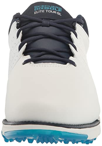 Skechers mens Elite Tour Sl Waterproof Golf Shoe, White/Navy, 11 US