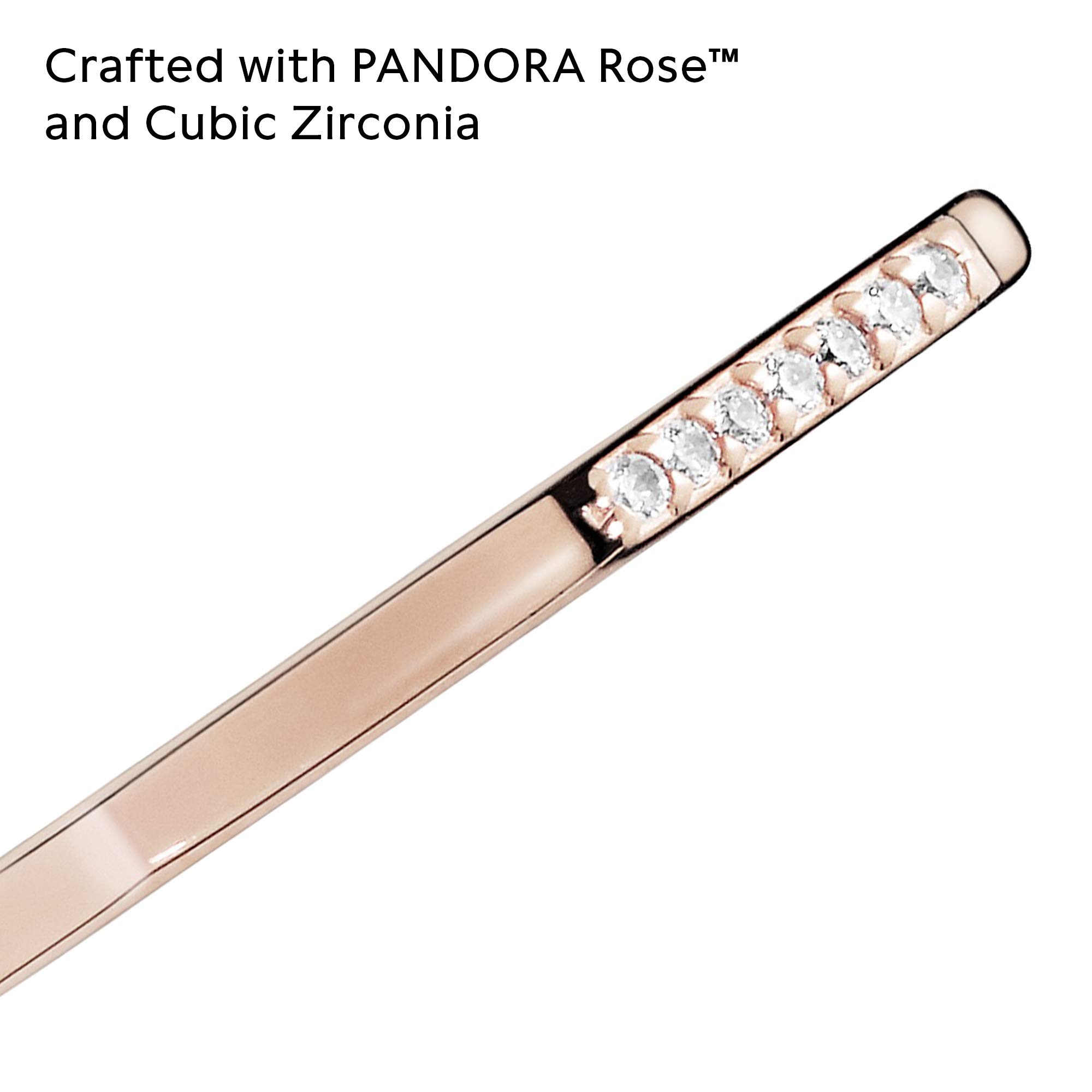 Pandora Jewelry Multifaceted Cubic Zirconia Ring in Pandora Rose, Size 7.5