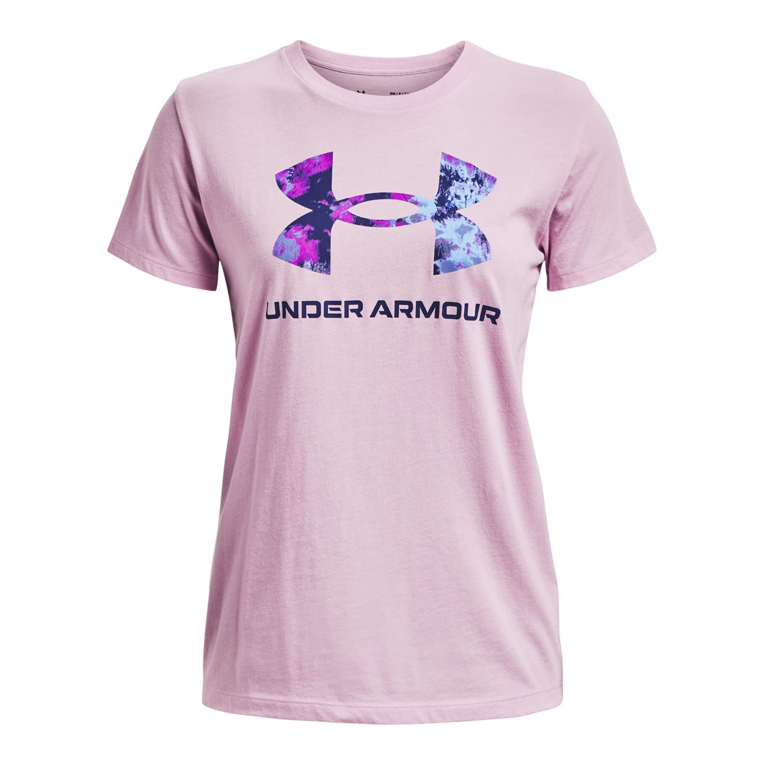 Under Armour - Womens Live Sportstyle Graphic SSC T-Shirt, Color Pink Fog/Midnight Navy (694), Size: Small