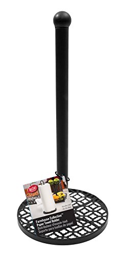 Tablecraft Farmhouse Collection Paper Towel Holder, Black