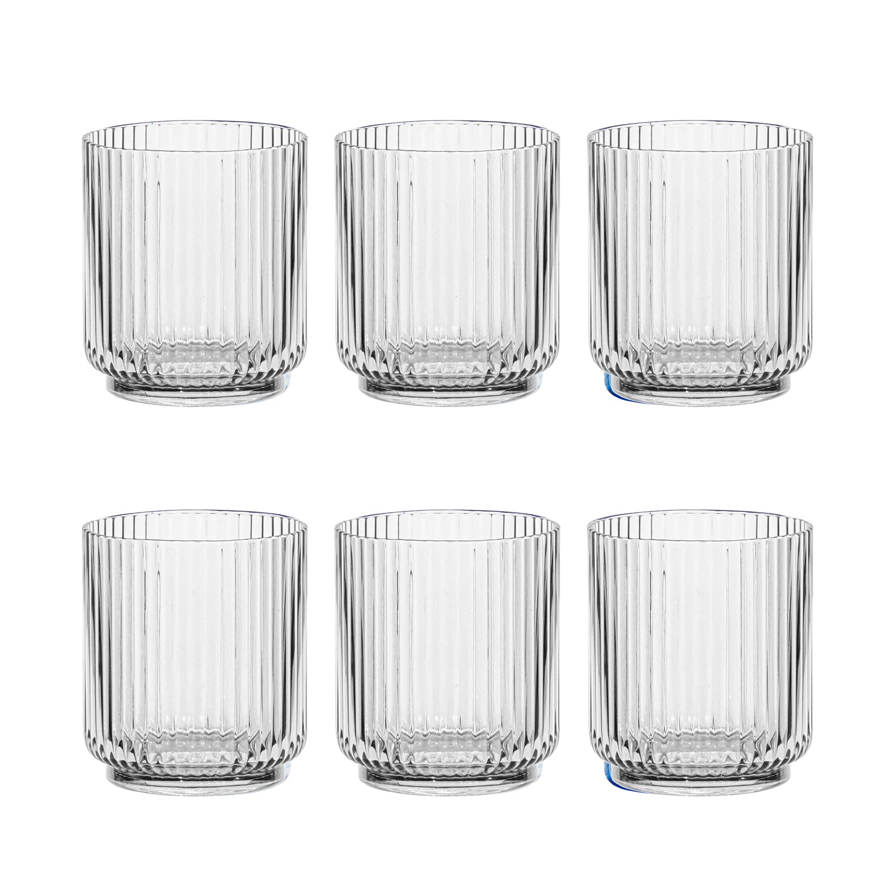 TarHong Mesa Premium Plastic Drinkware Tumbler/Double Old Fashioned, 15 Ounce, Clear, (Set of 6)