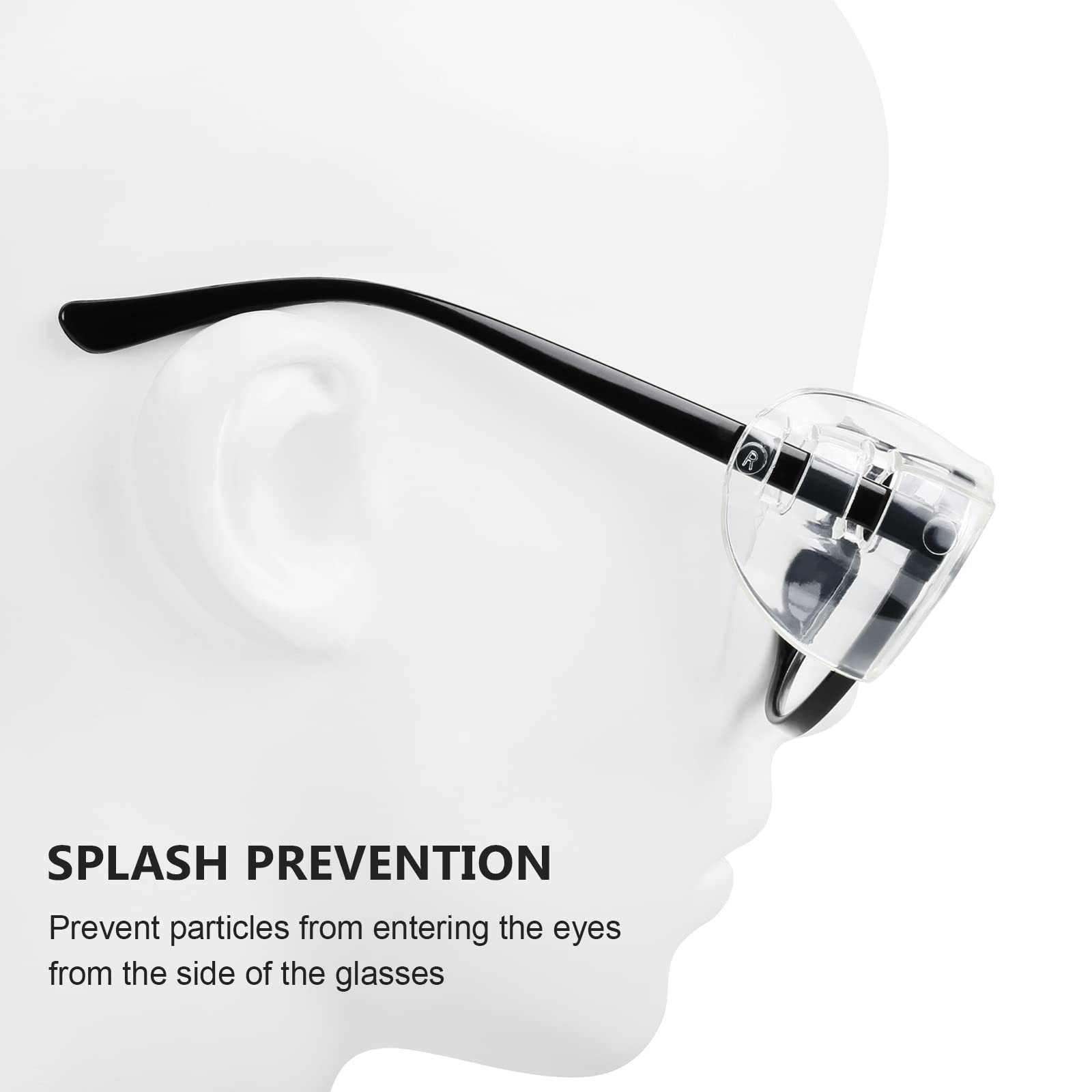 YunTuo 16 Pairs Eye Glasses Side Shields for Prescription Glasses, Slip on Clear Side Shield- Fits Small to Large Eyeglasses