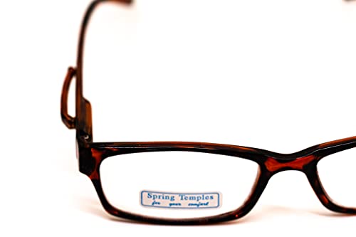 OPTI-CLIP Reading Glasses with Pocket Clip for Men and Women Lightweight Eyeglasses (Brown, 2.25)
