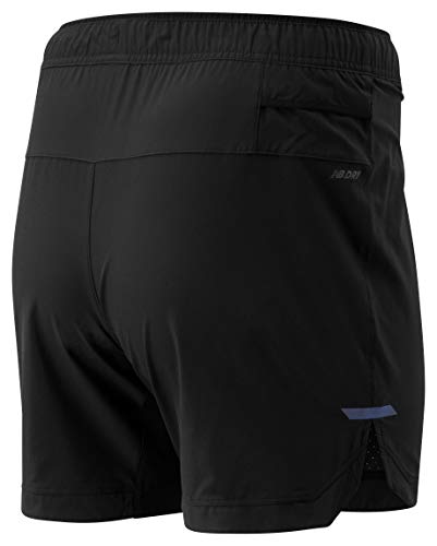 New Balance Men's Q Speed Run Crew Short, Black, X-Large