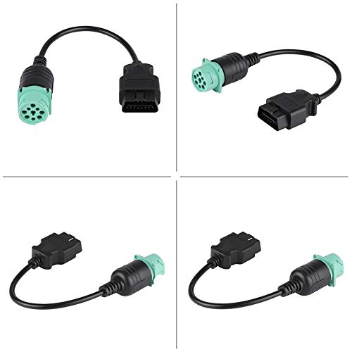 Qiilu Cable Diagnostic Scanner,9 Pin to 16 Pin OBD2 Truck Diagnostic Scanner Cable Adapter for Cummins Engine PVC, PE