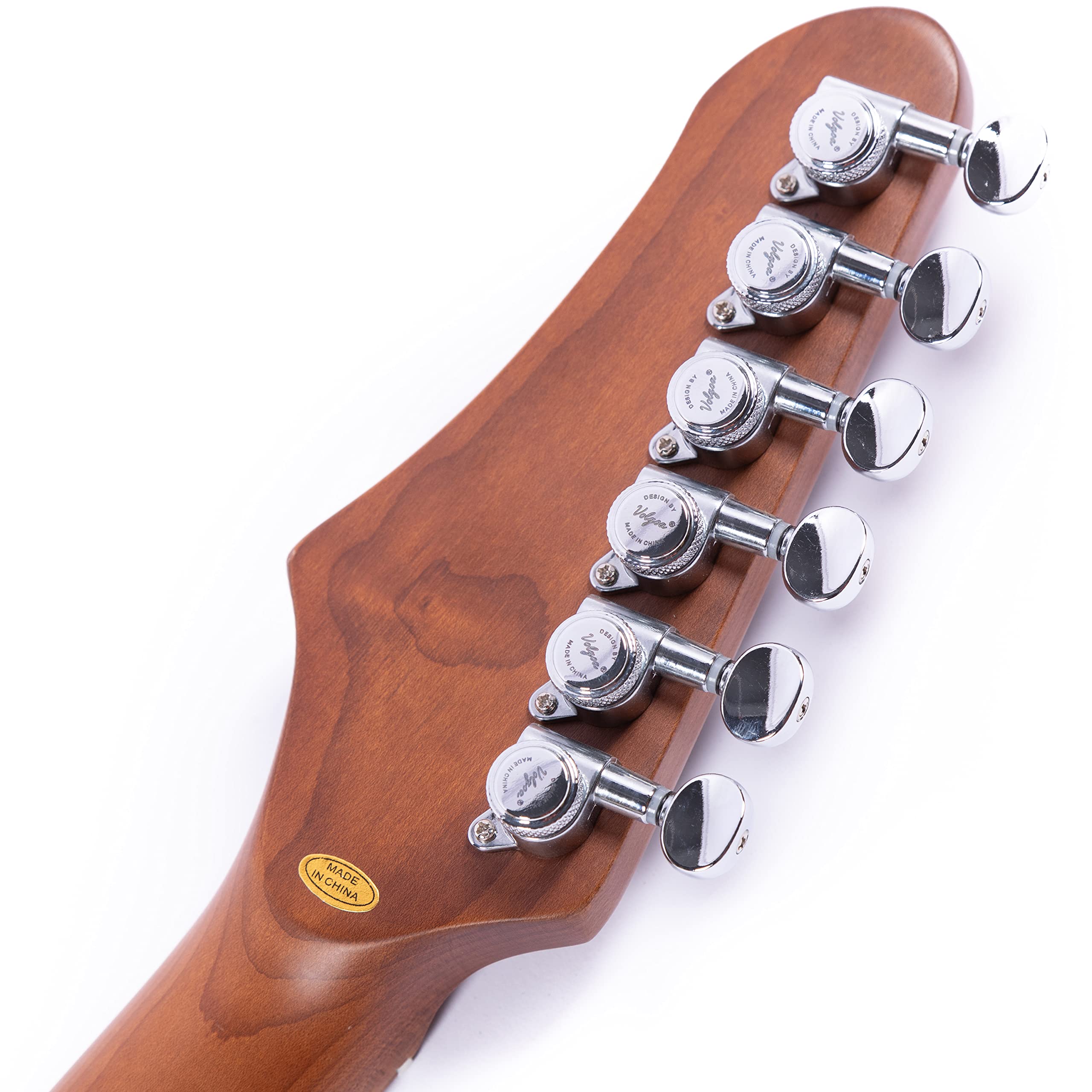 Volgoa VVS 6-String Solid Body Electric Guitar with Alder Body,Stainless Steel Frets,Featuring Tremolo System, with Plastic Pearl Pickguard and String Tree (Black green)