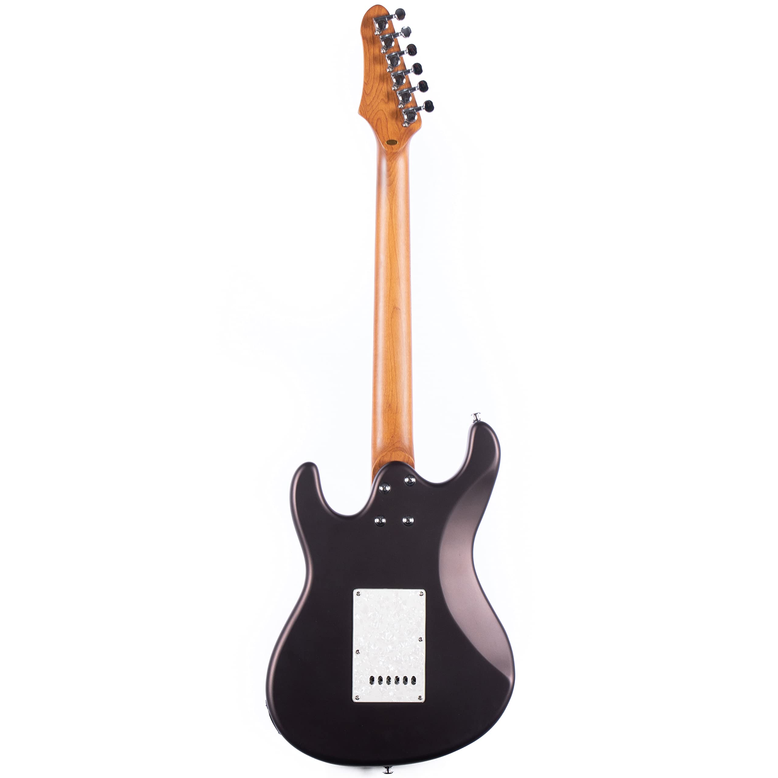 Volgoa VVS 6-String Solid Body Electric Guitar with Alder Body,Stainless Steel Frets,Featuring Tremolo System, with Plastic Pearl Pickguard and String Tree (Metallic brown)