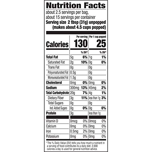 Orville Redenbacher's Naturals Simply Salted Popcorn, Classic Bag, 6-Count