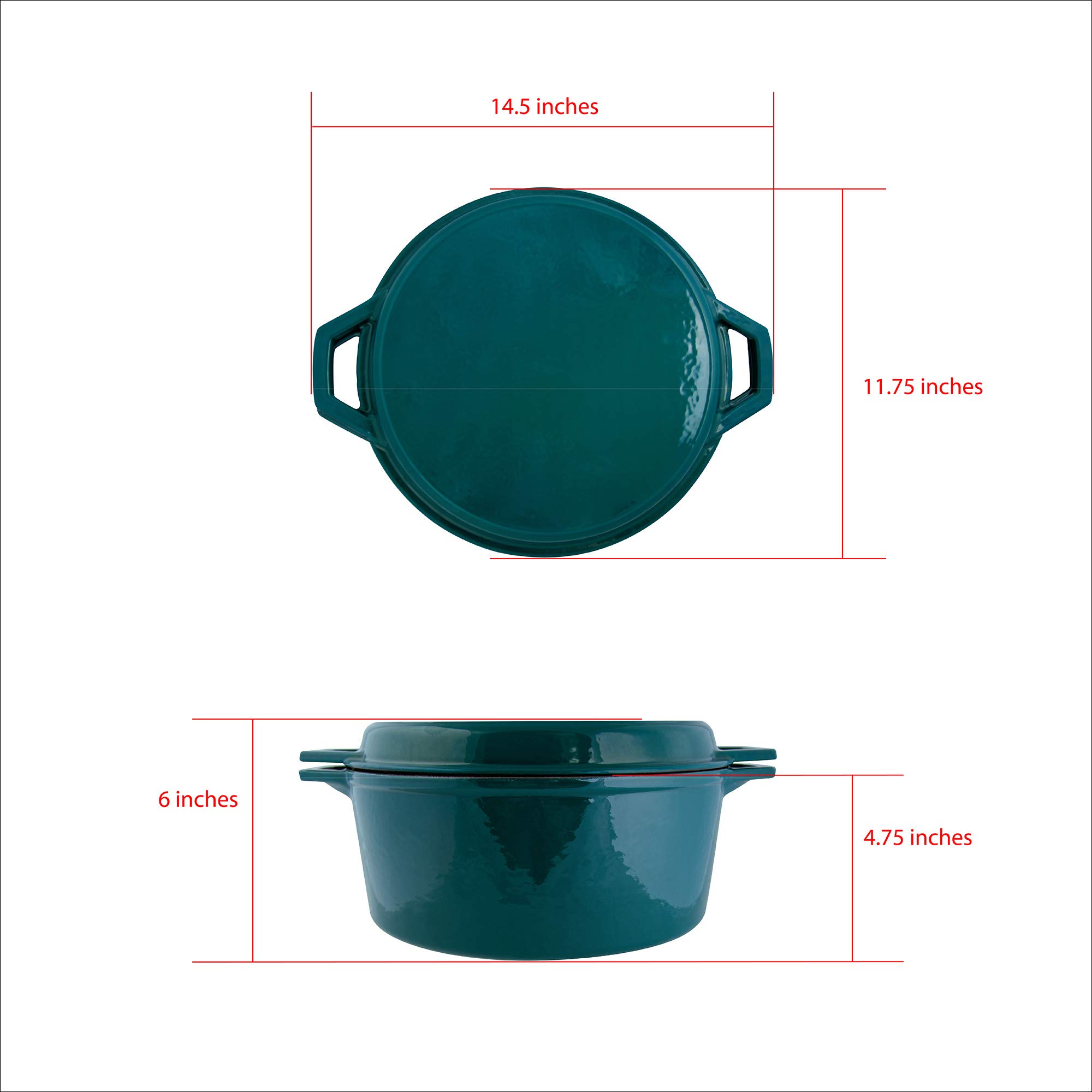 Taste of HomeĀ® 7-quart Enameled Cast Iron Dutch Oven with Grill Lid