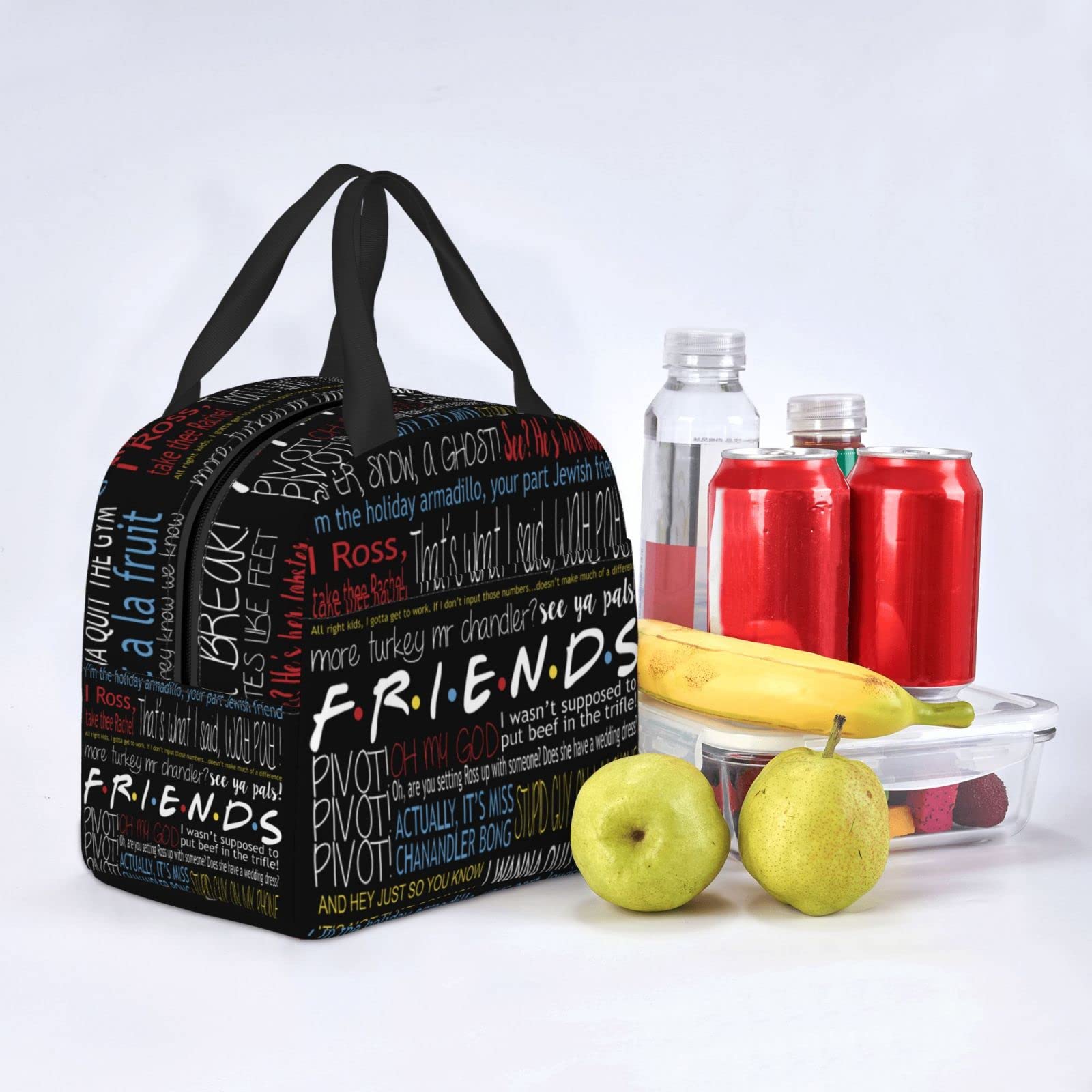 Taiherdail TV Show Lunch Box Insulated Lunch Bag Portable Tote Bag for Office Work Gift, Black-1, One Size