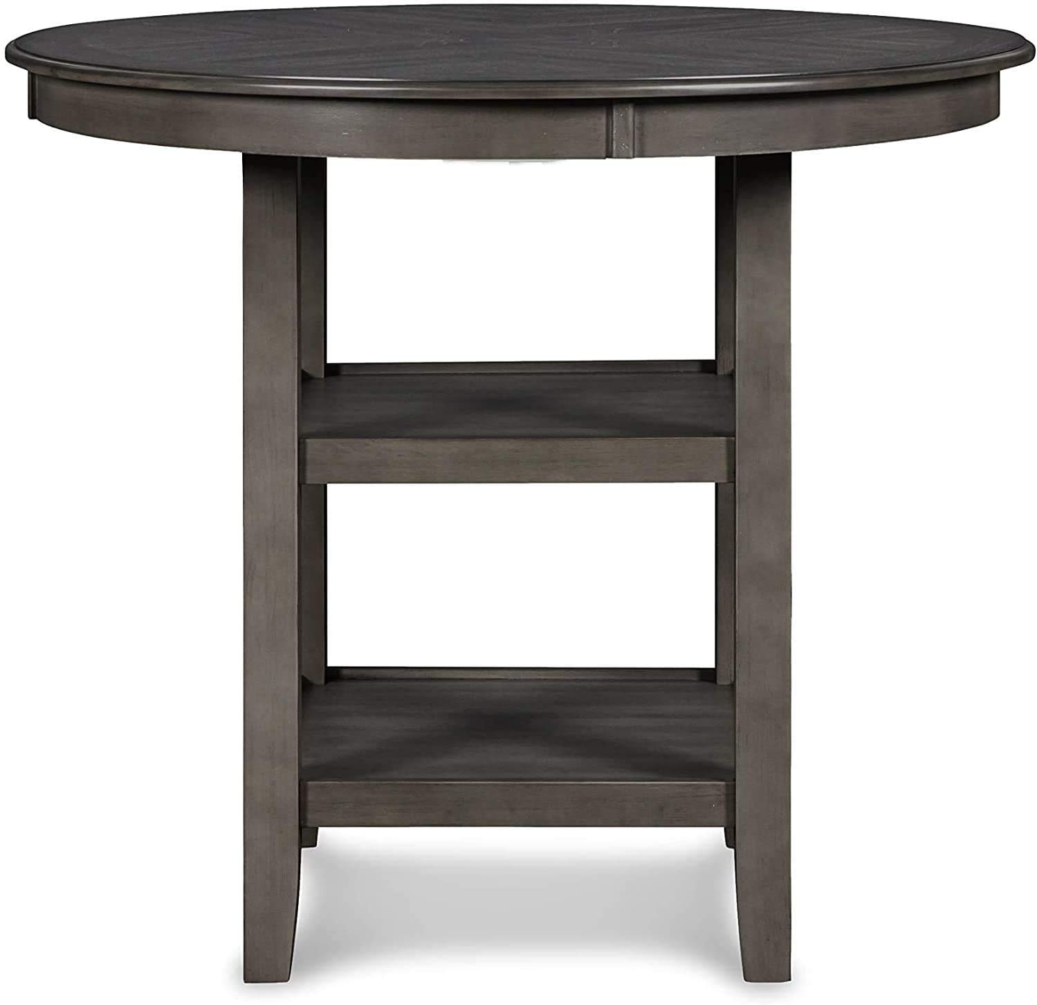 New Classic Furniture Gia 5-Piece Round Counter Height Dining Set with 1 Dining Table and 4 Chairs, 42.25", Gray