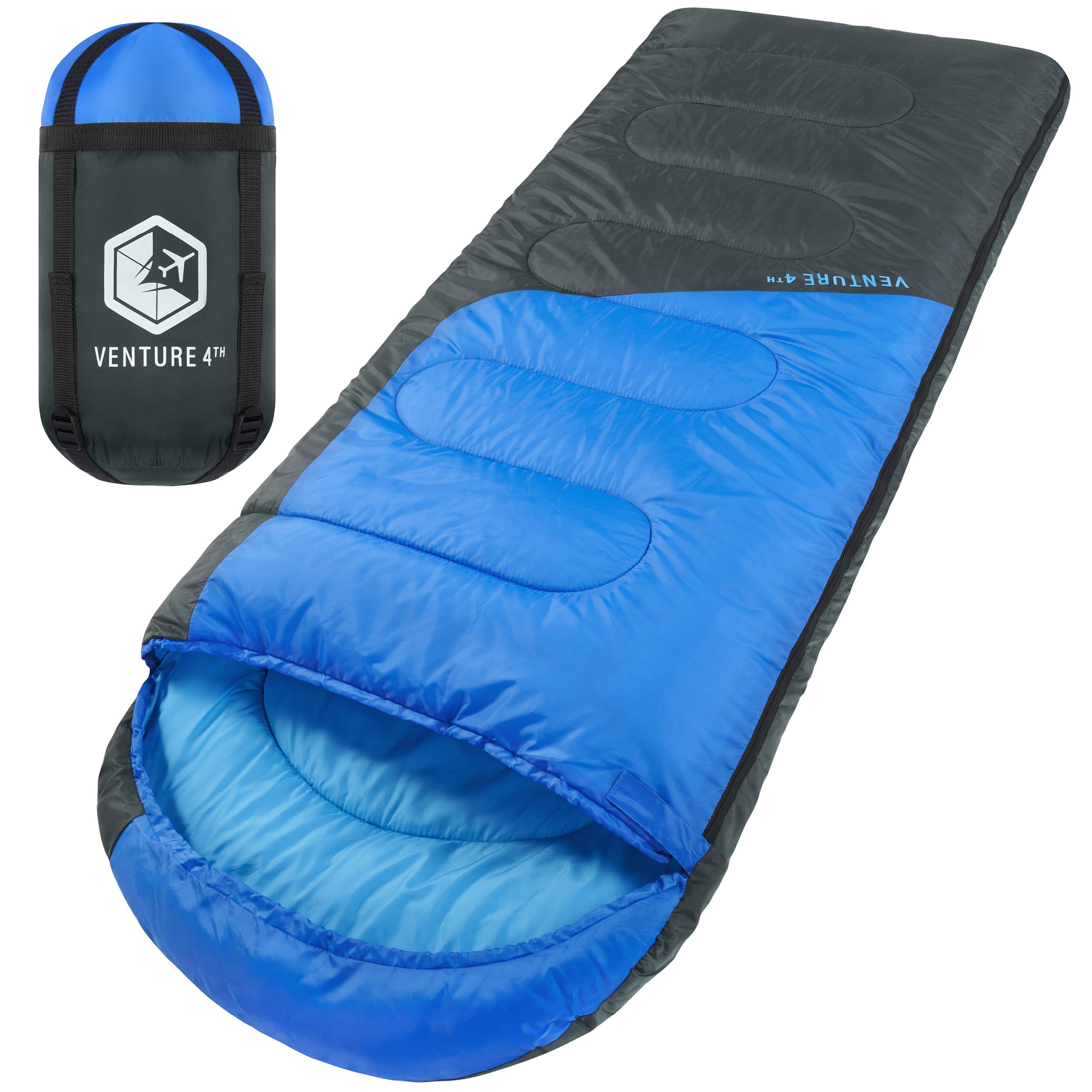VENTURE 4TH Backpacking Warm Sleeping Bag with Self Inflating Sleeping Pad for Adults & Kids β Ideal for Hiking, Camping & Outdoor Adventures