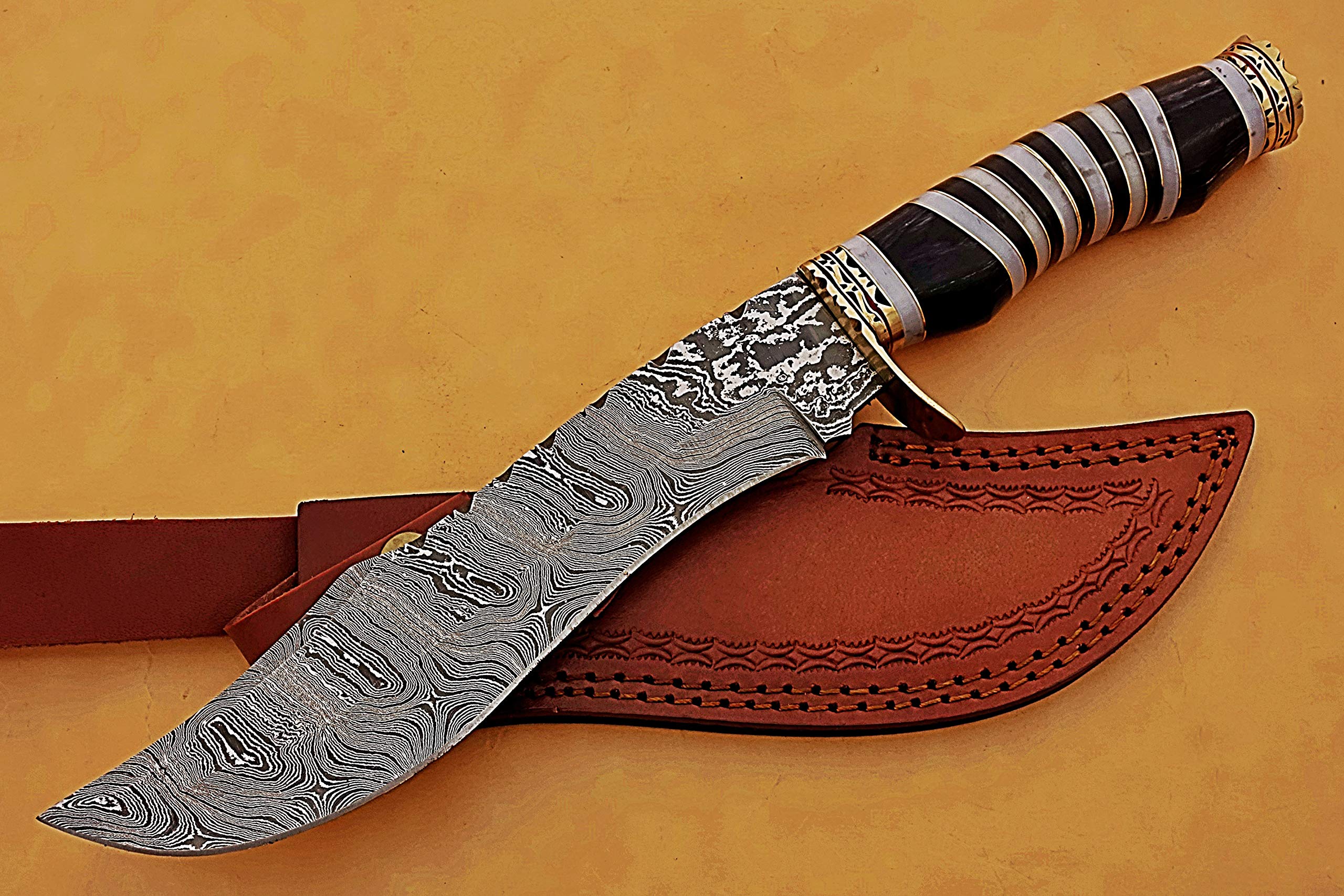 Smart & Sharp Custom Handmade Damascus Steel Hunting Knife/Bowie Knife SS-17367 (black)