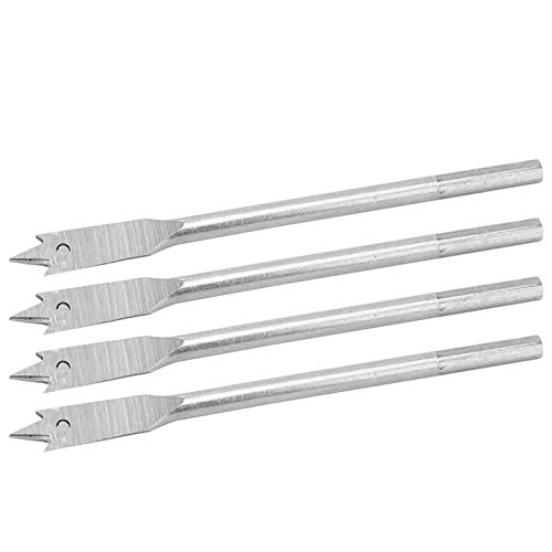 YWBL-WH Drill Bit, Spade, 4Pcs 12mm Spade Drill Bit Set Paddle Flat Bits High‑Carbon Steel Woodworking Hand Tools Hardware, Hole Saw