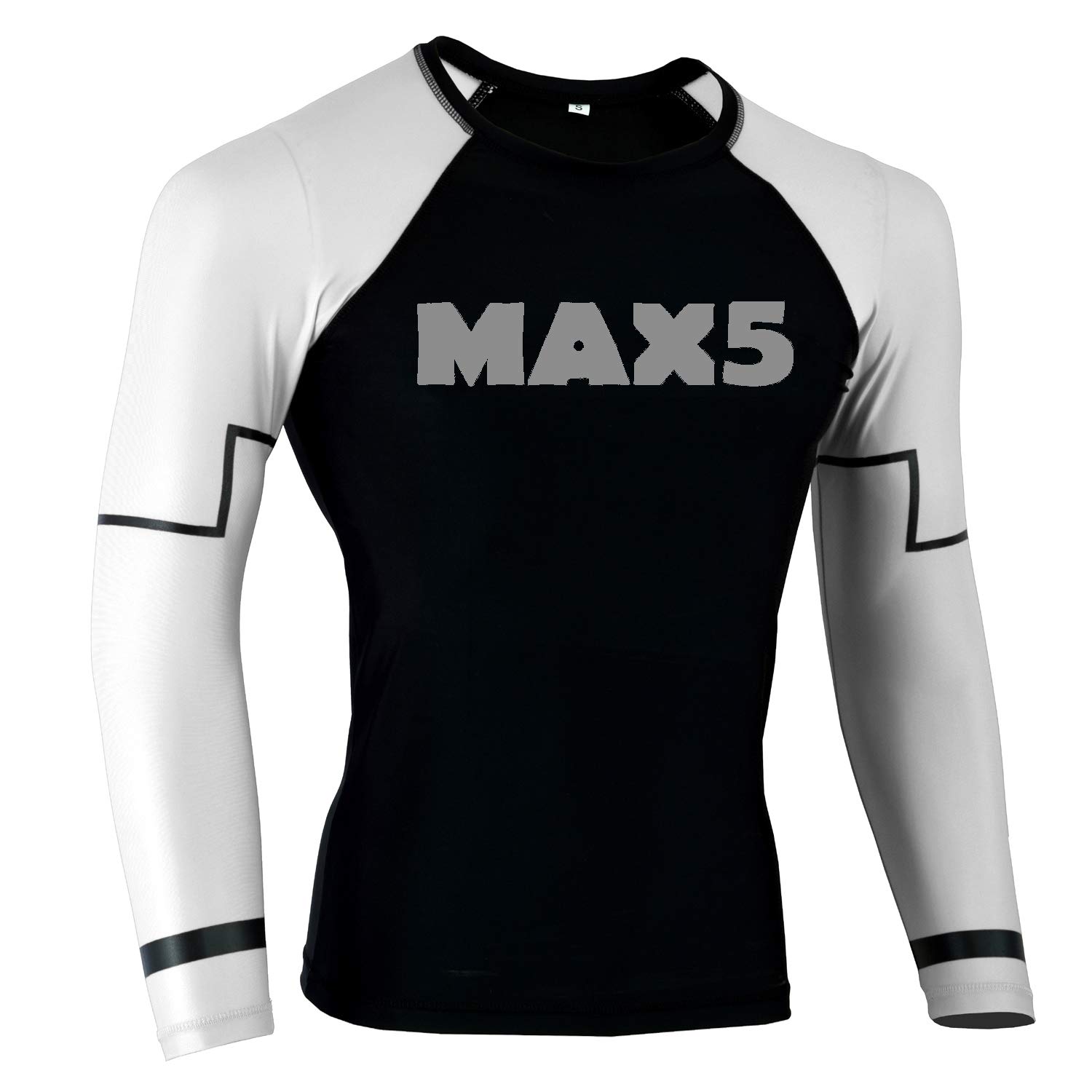 MMA Rash Guard No Gi Jiu Jitsu Fight Shirt (White, L)