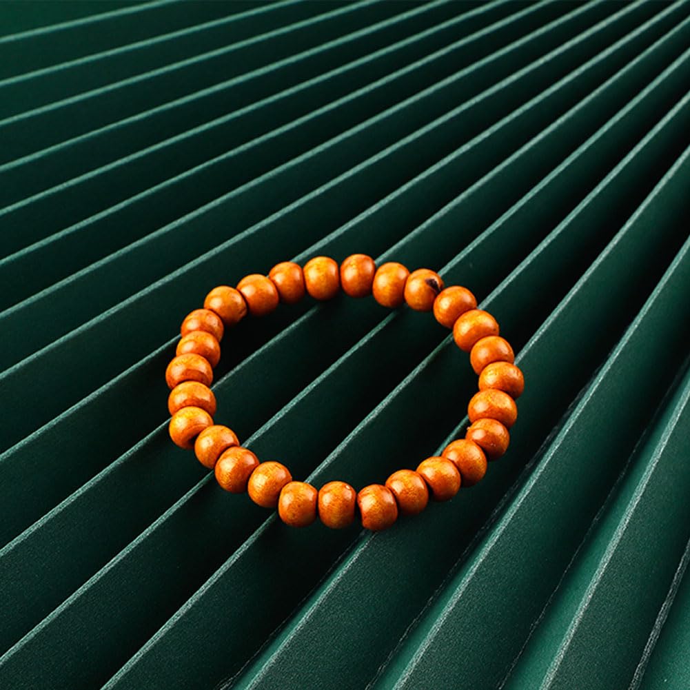 MILAKOO 6 Pcs 8mm Natural Wood Beads Bracelet for Men Women Lava Rock Bracelet for Oil Diffuser
