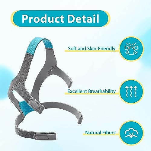 N20 Replacement Headgear Compatible with N20 for Adjustable Home Mask Headband with Magnetic Headgear Clips (2 Pack)