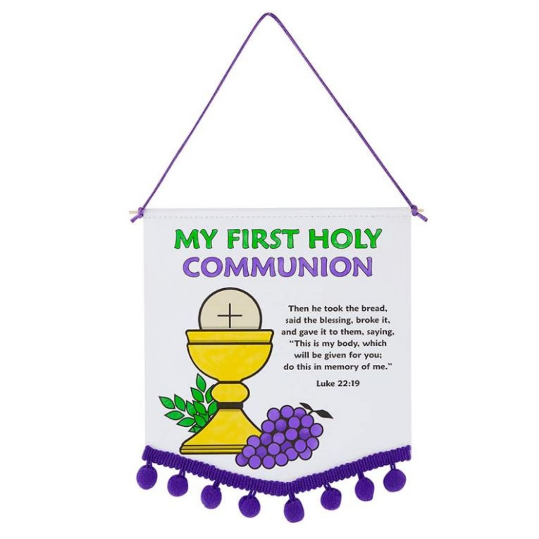 Wowser First Communion Banner Kits, DIY Sunday School or Church Activity, Arts and Crafts for Children, 12 Pack