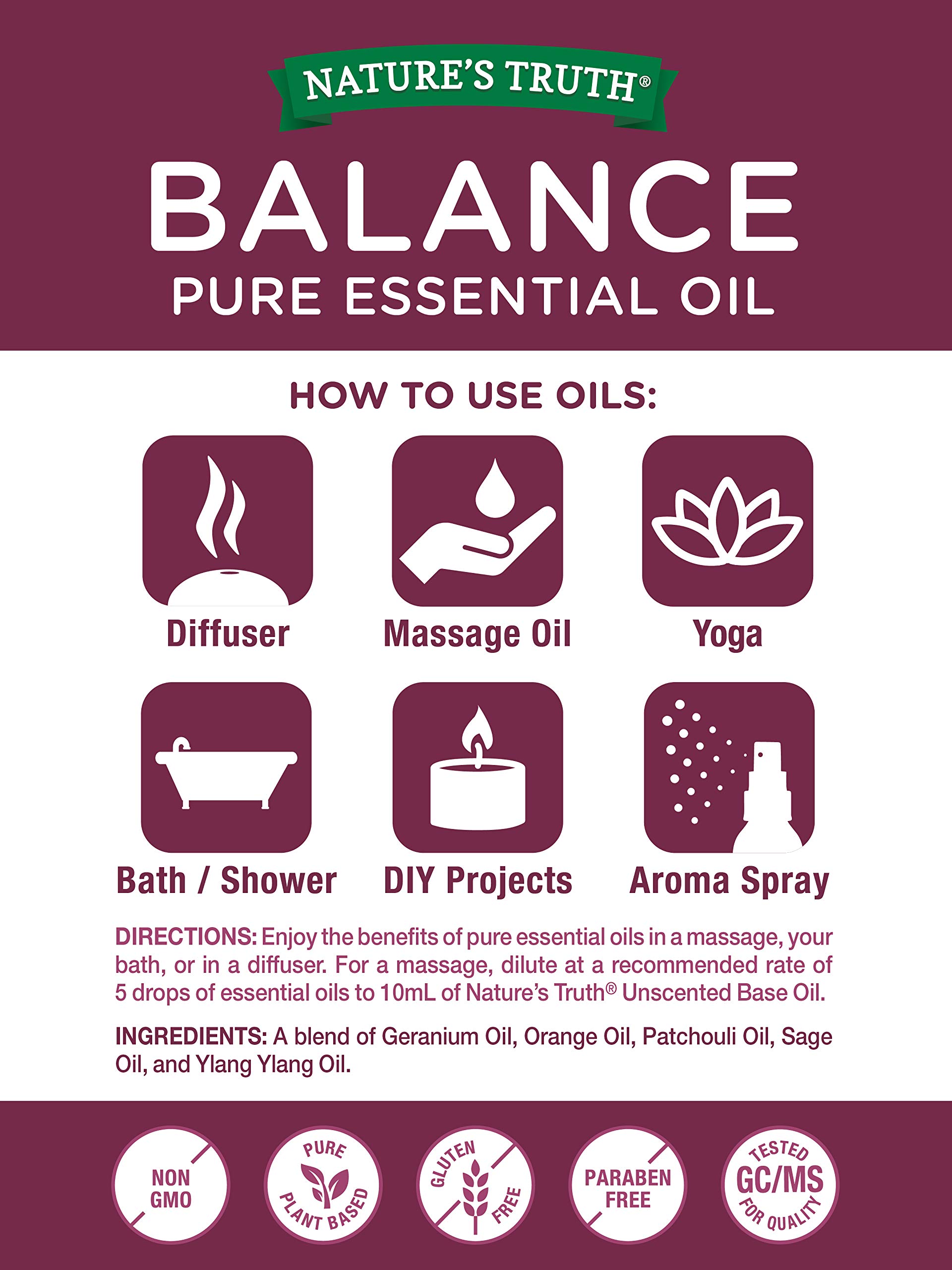 Natures Truth Essential Oil, Balance, 0.51 Oz, NT5670