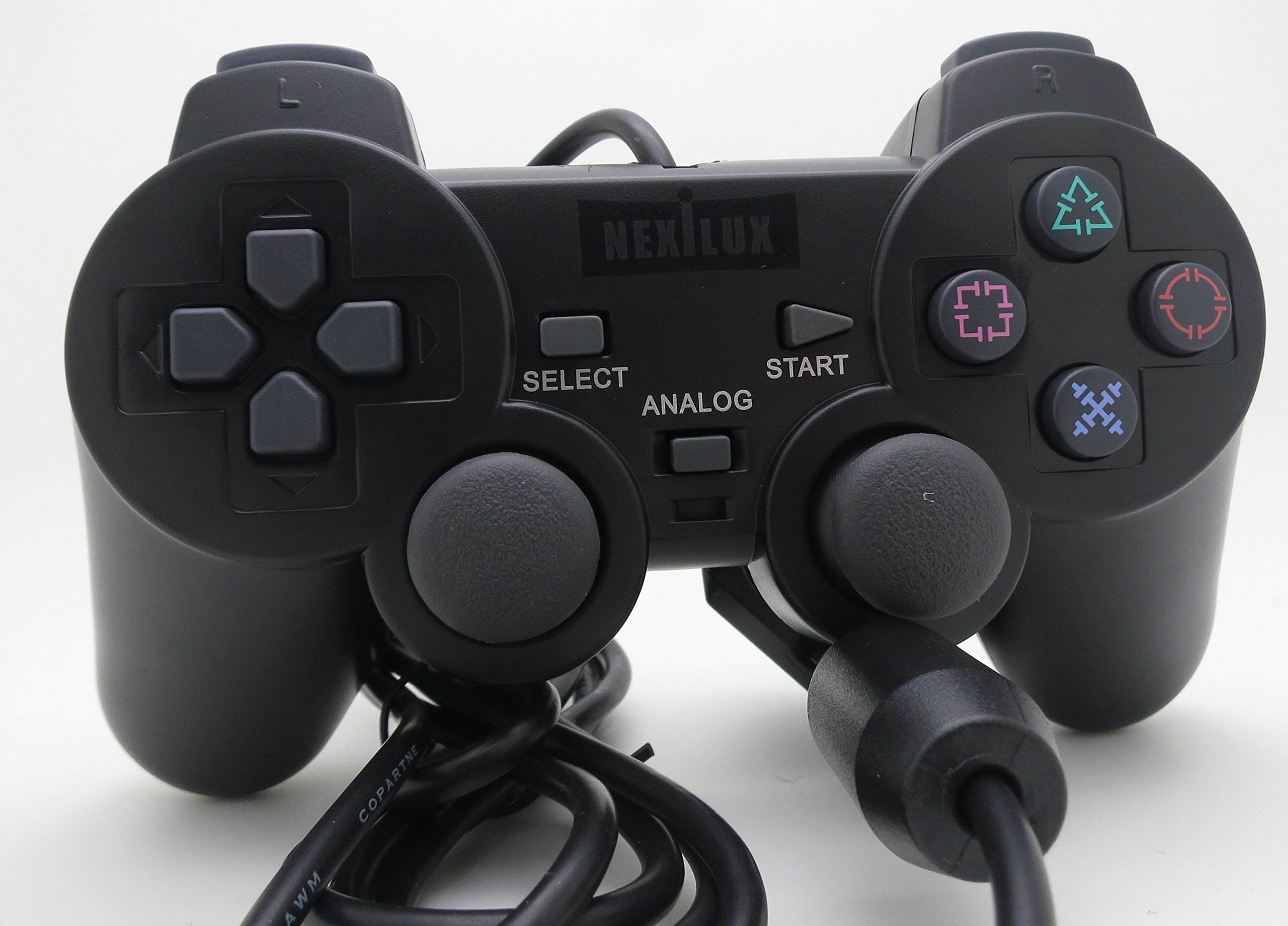 NEXiLUX PS2 Controller Compatible with Sony Playstation 2 & Ps1 / Psone, Black