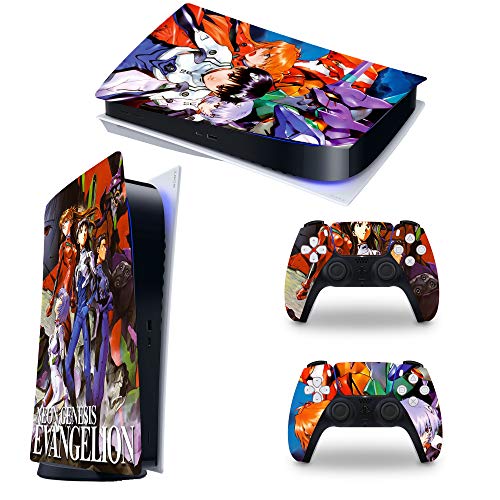 Playstation 5 Digital Edition Skin Set – Evangelion New - HD Printing Vinyl Skin Cover Protective for PS5 Digital Edition Console and 2 PS5 Digital Edition Controller