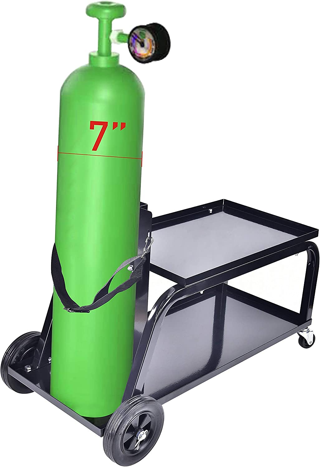 Universal MIG Welding Cart, Rolling Welding Cart with Wheels for TIG MIG Welder, 110Lbs Capacity,Black